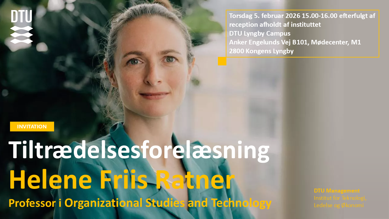Tiltrædelsesforelæsning med Helene Friis Ratner