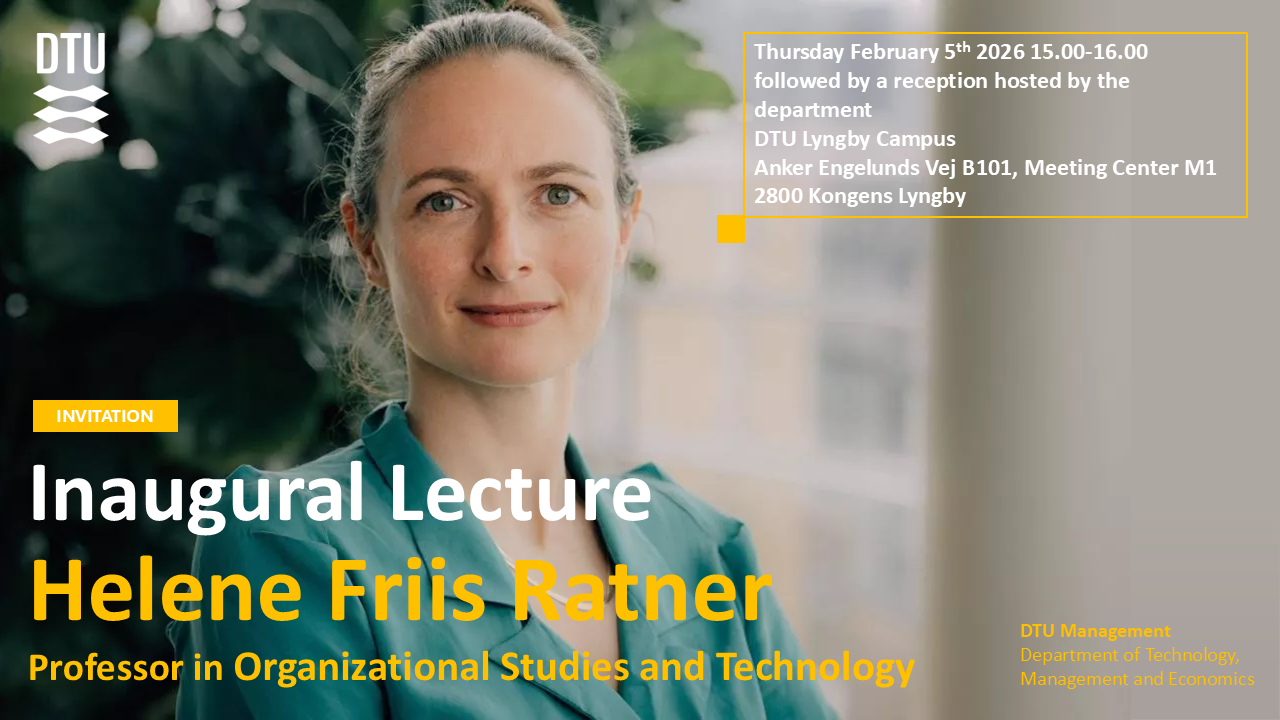 Inaugural Lecture of Helene Friis Ratner
